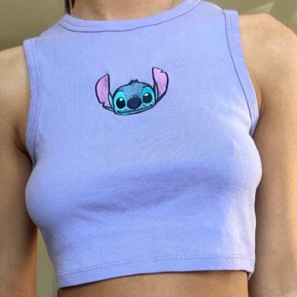 Disney | Tops | Stitch Disney Crop Top | Poshmark